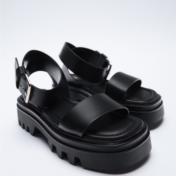 Zara | Shoes | Zara Lug Sole Leather Platform Sandals | Poshmark